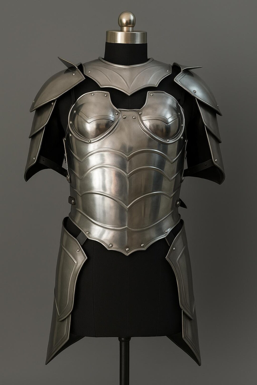 Medieval Knight Steel Female Armor, Lady Half Body Armor Cuirass With ...
