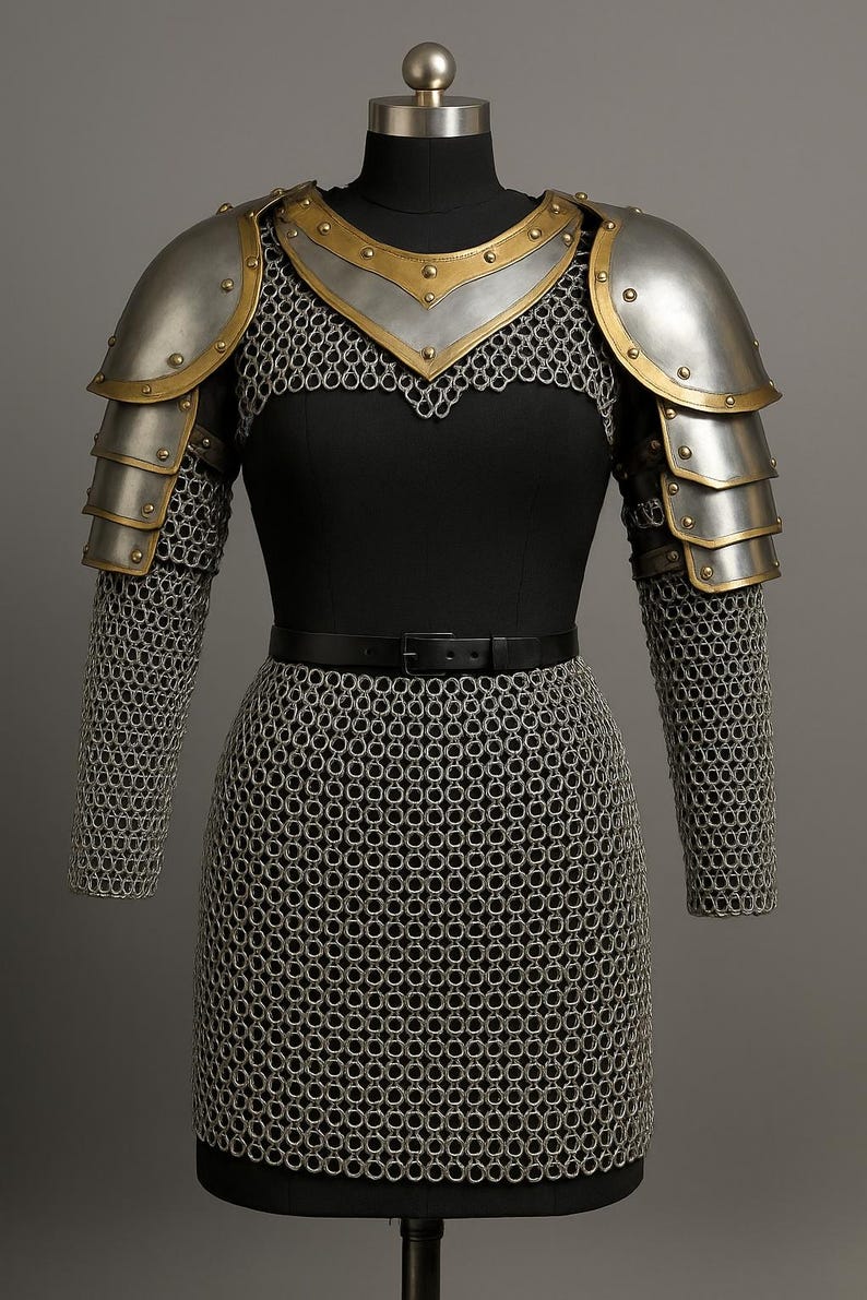 Medieval Hussars Gorget Pouldron Armor ,chainmail Armor, Larp Armor ...