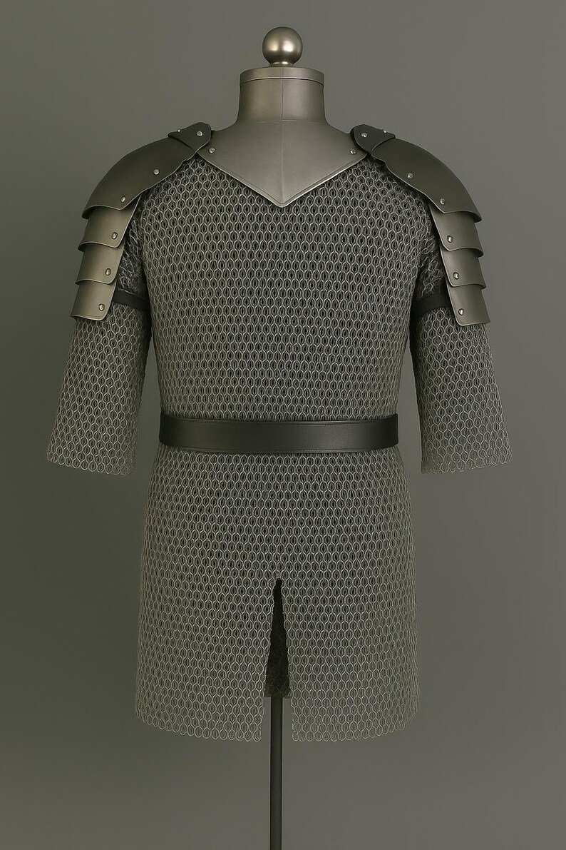 Medieval Steel Lady Knight Chainmail & Shoulder Armor With Gorget Set ...