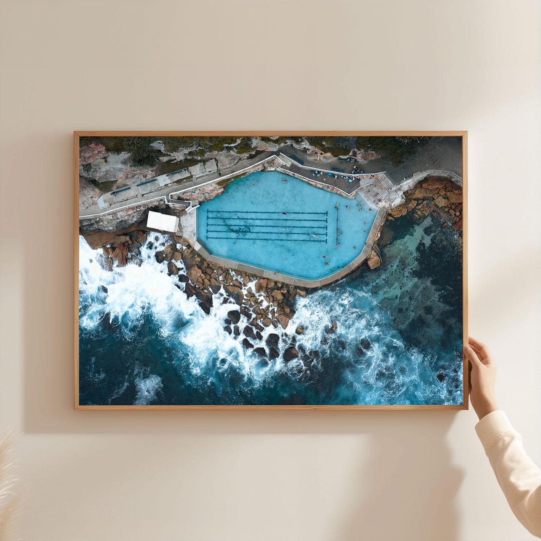 Bronte Rock Pool Swimmer, Sydney Australia Wall Art Print, Swimming ...