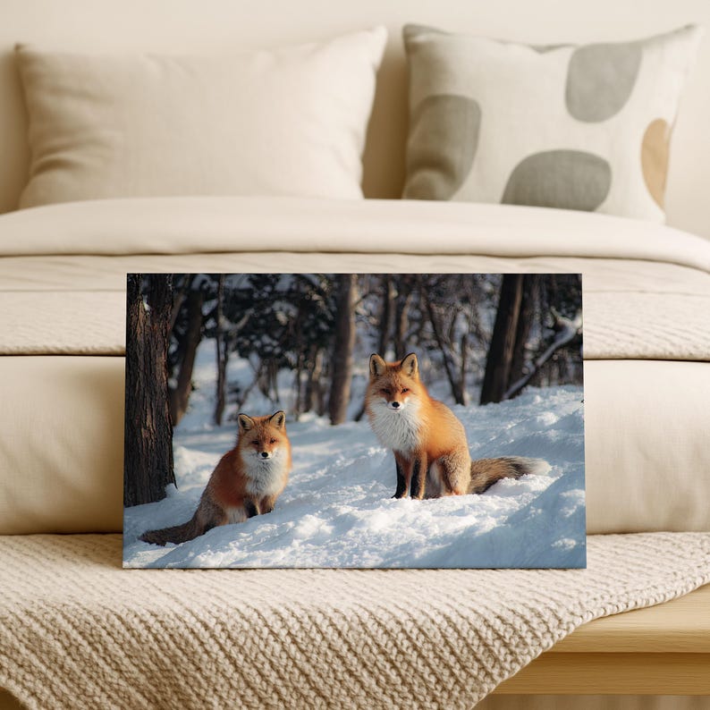 Winter Foxes Photography Print – Snowy Wildlife Wall Art - Etsy