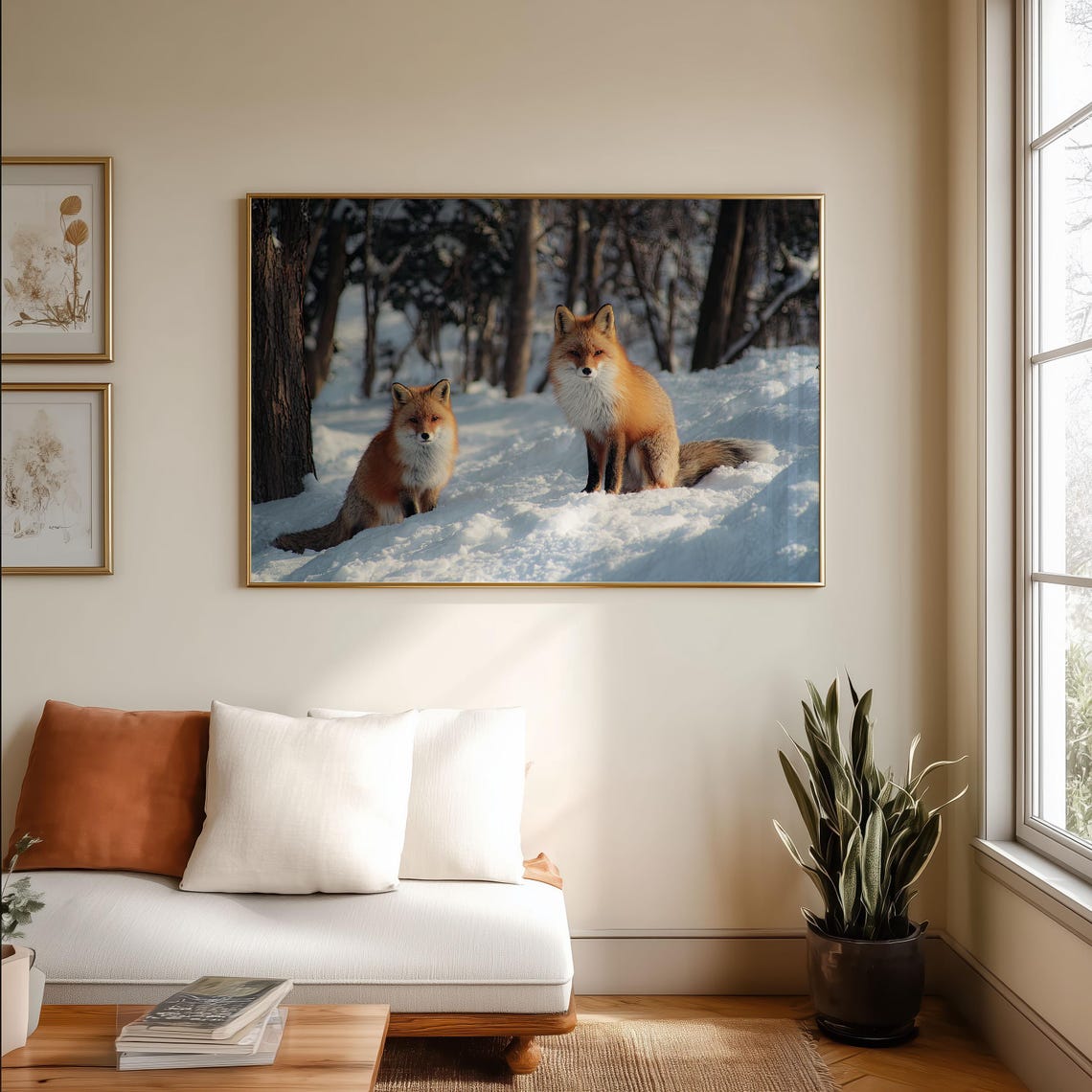 Winter Foxes Photography Print – Snowy Wildlife Wall Art - Etsy