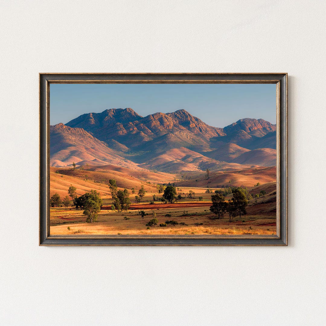 Flinders Ranges Landscape Print Australia Mountain Wall Art Golden ...