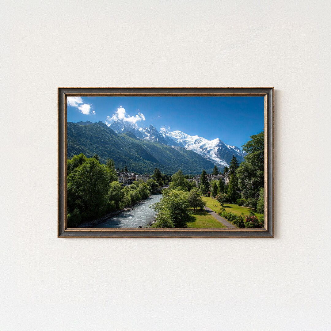 Chamonix Mont Blanc River View Landscape Print - Etsy