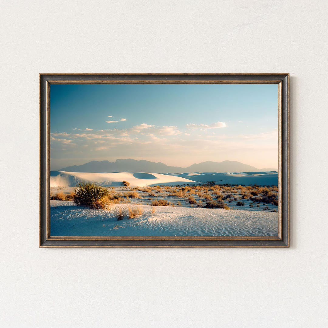 White Sands Desert Print, Sunrise Landscape Wall Art, Minimalist Nature ...