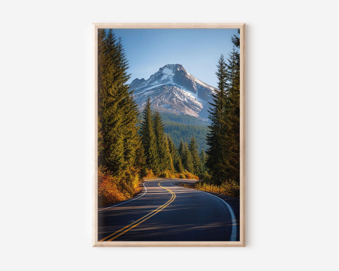 Mount Hood Road Print, Scenic Highway Photography, Mountain Landscape ...