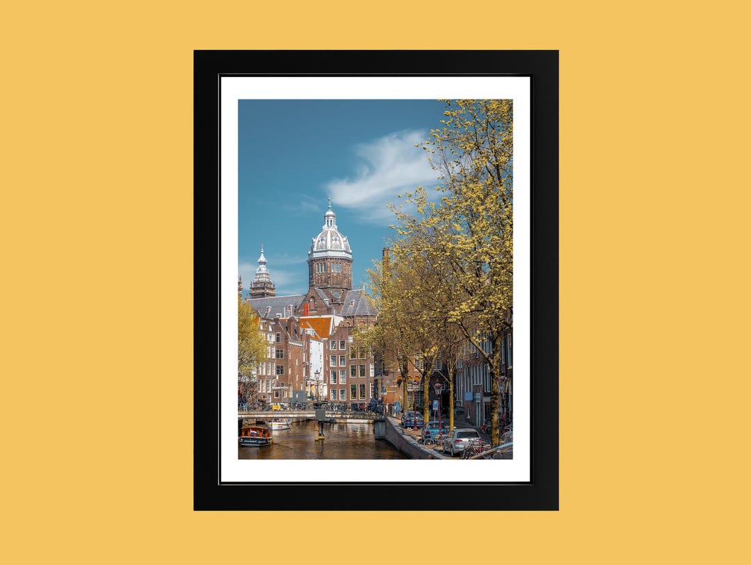 Amsterdam Canal Print: Dutch Cityscape Photography, Basilica ...