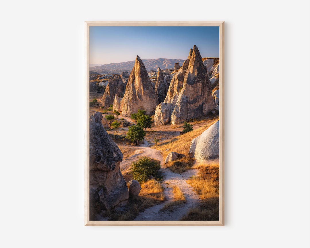 Cappadocia Sunset Print, Turkey Fairy Chimneys, Desert Landscape Art - Etsy