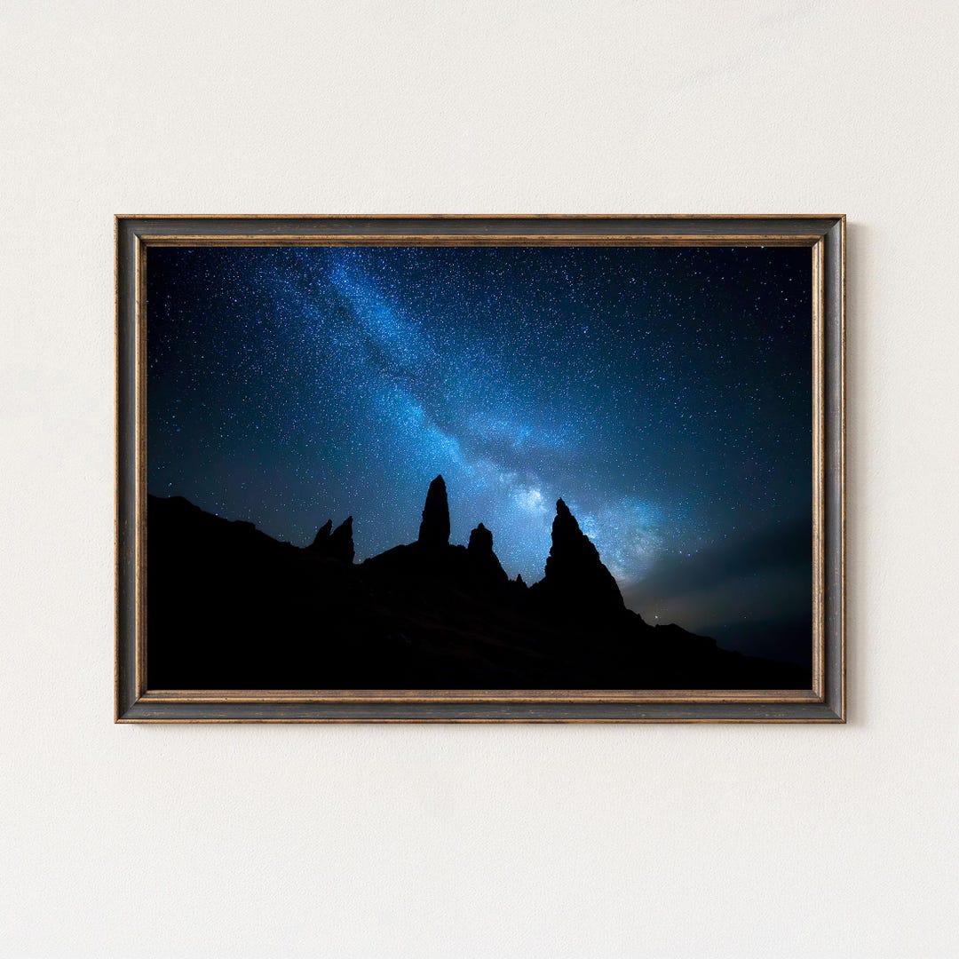 Milky Way Night Sky Over Old Man of Storr Print - Etsy