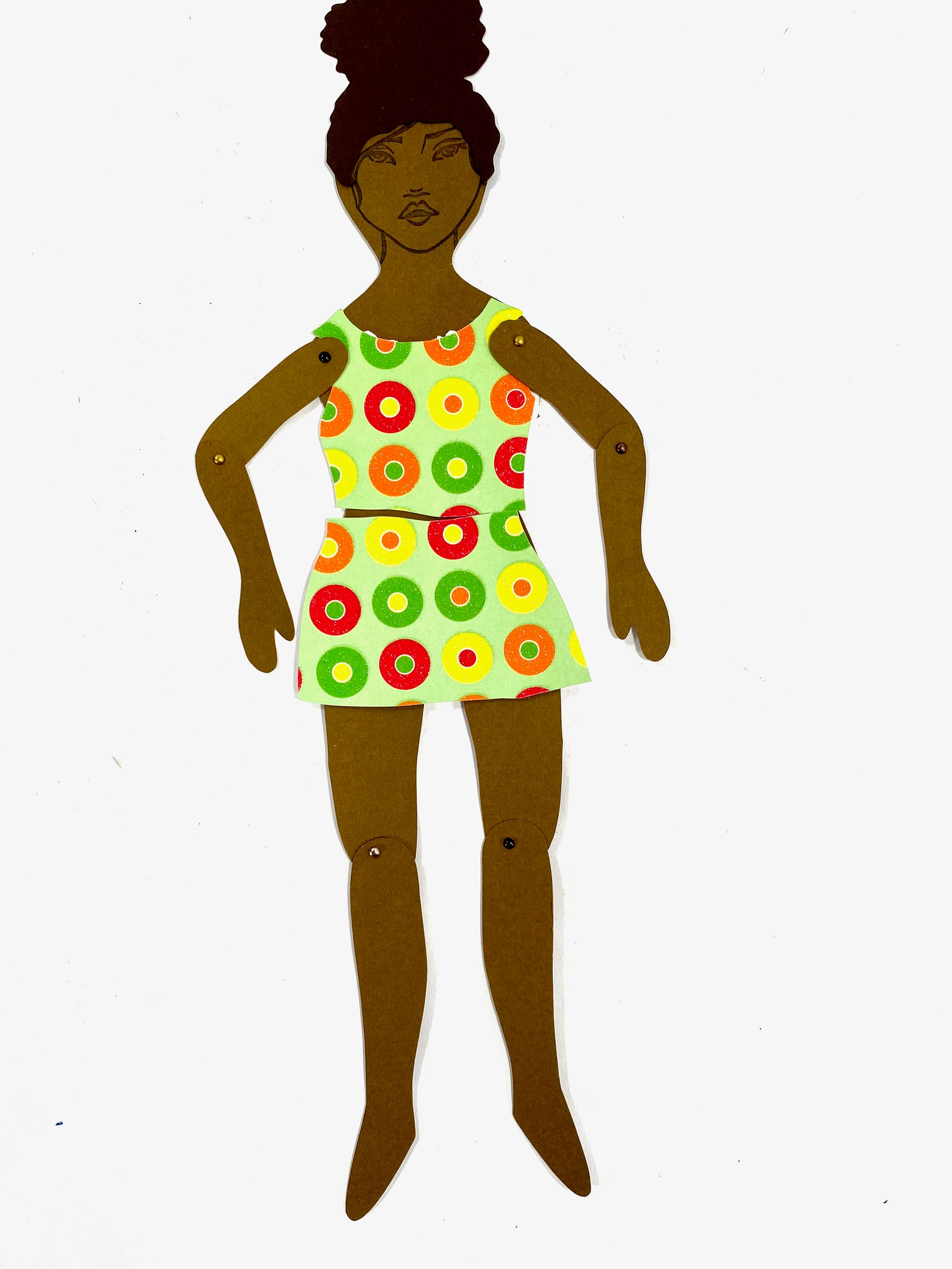African American Girl/woman Articulated Paper Doll cardstock - Etsy