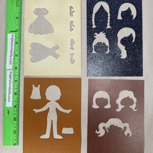 Cute Girl Paper Doll Stencil With Hair and Clothes Stencil - Etsy