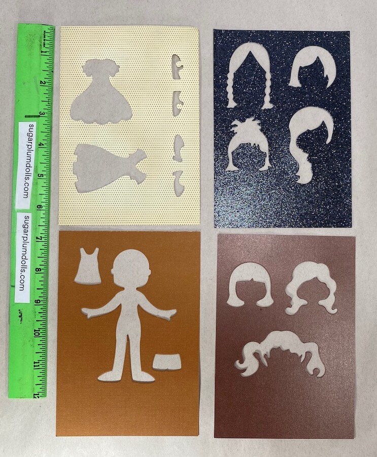 Cute Girl Paper Doll Stencil With Hair and Clothes Stencil - Etsy