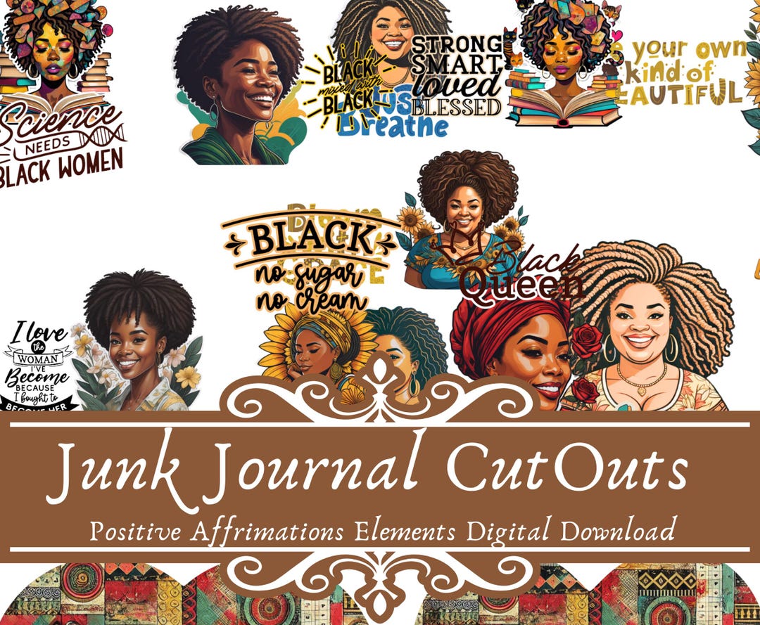 Black Woman Printable Cutouts Positive Affirmations | Black History ...