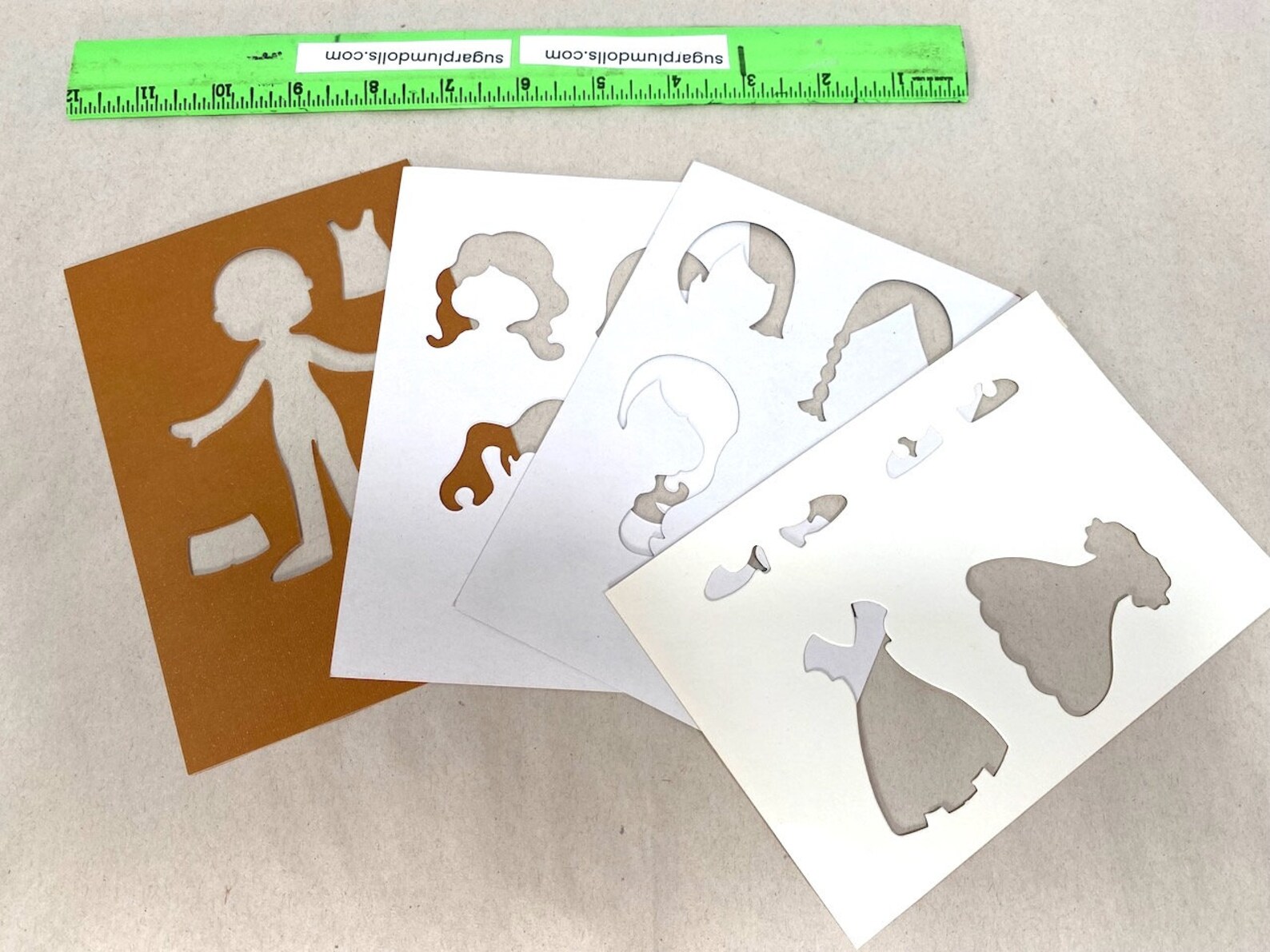 Cute Girl Paper Doll Stencil With Hair and Clothes Stencil - Etsy