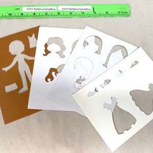 Cute Girl Paper Doll Stencil With Hair and Clothes Stencil - Etsy