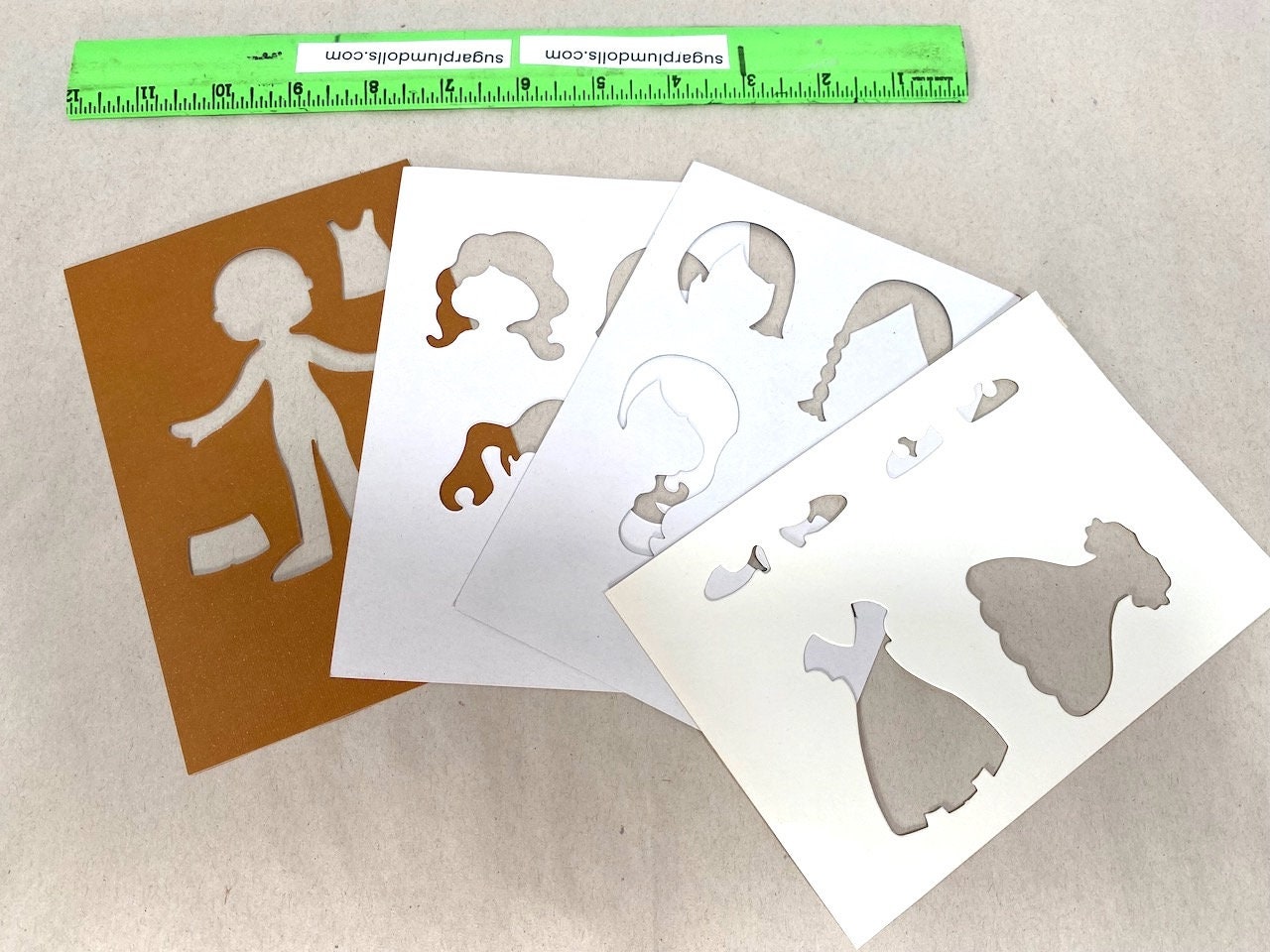 Cute Girl Paper Doll Stencil With Hair and Clothes Stencil - Etsy