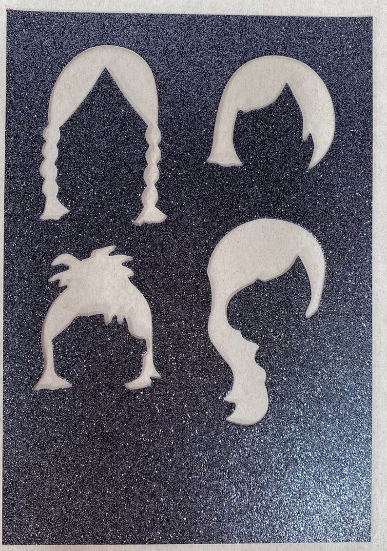 Cute Girl Paper Doll Stencil With Hair and Clothes Stencil - Etsy