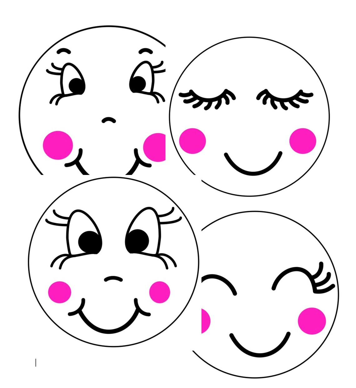 Digital Rag Doll Face Stencil Set #2 Digital Download - Etsy