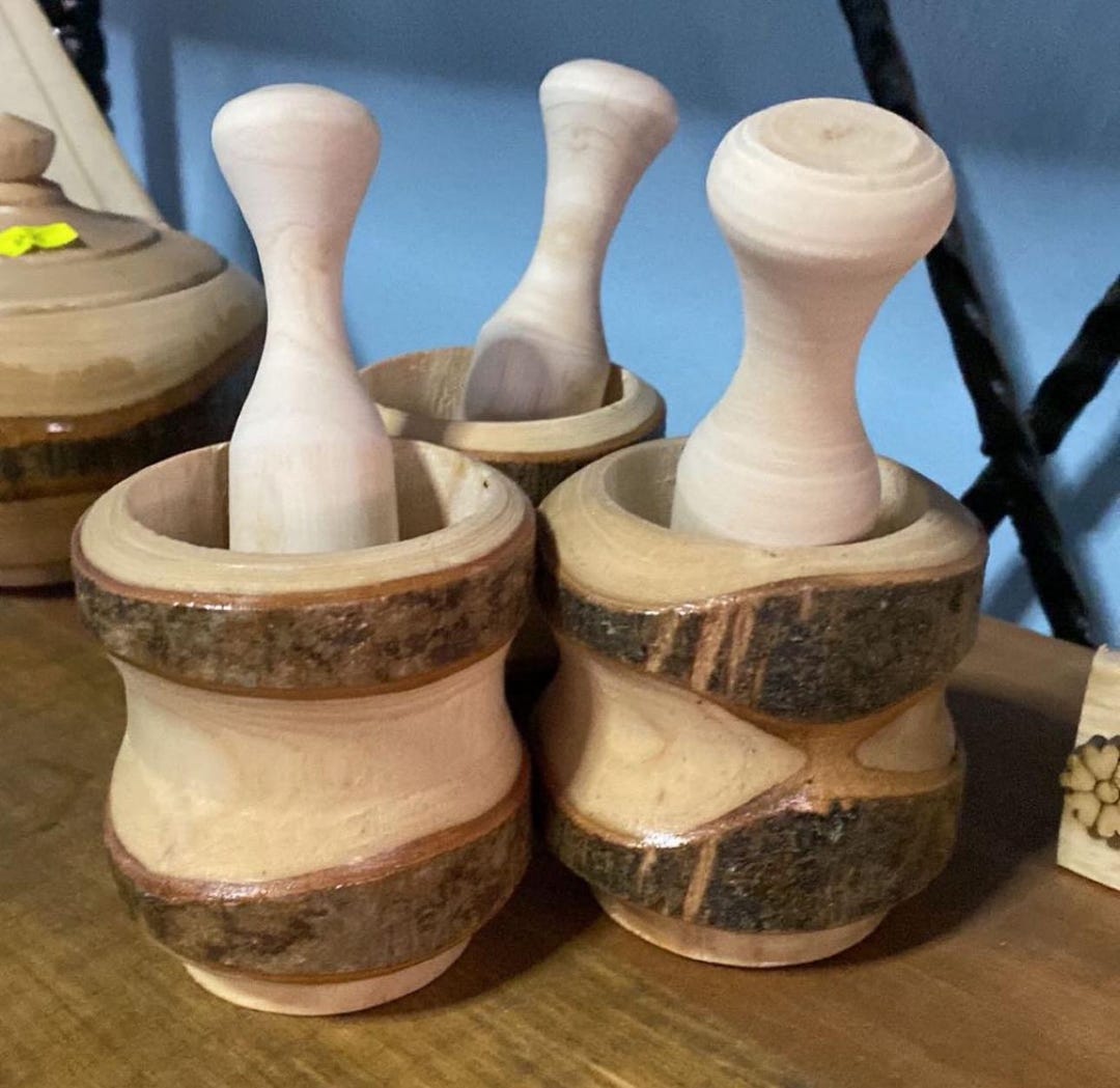 Handmade Wooden Garlic Masher | Rustic Mortar | 7x7 Cm | Natural ...