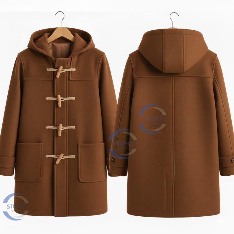 Unisex Duffle Toggle Coat | Handmade Wool Winter Hooded Coat | Custom ...