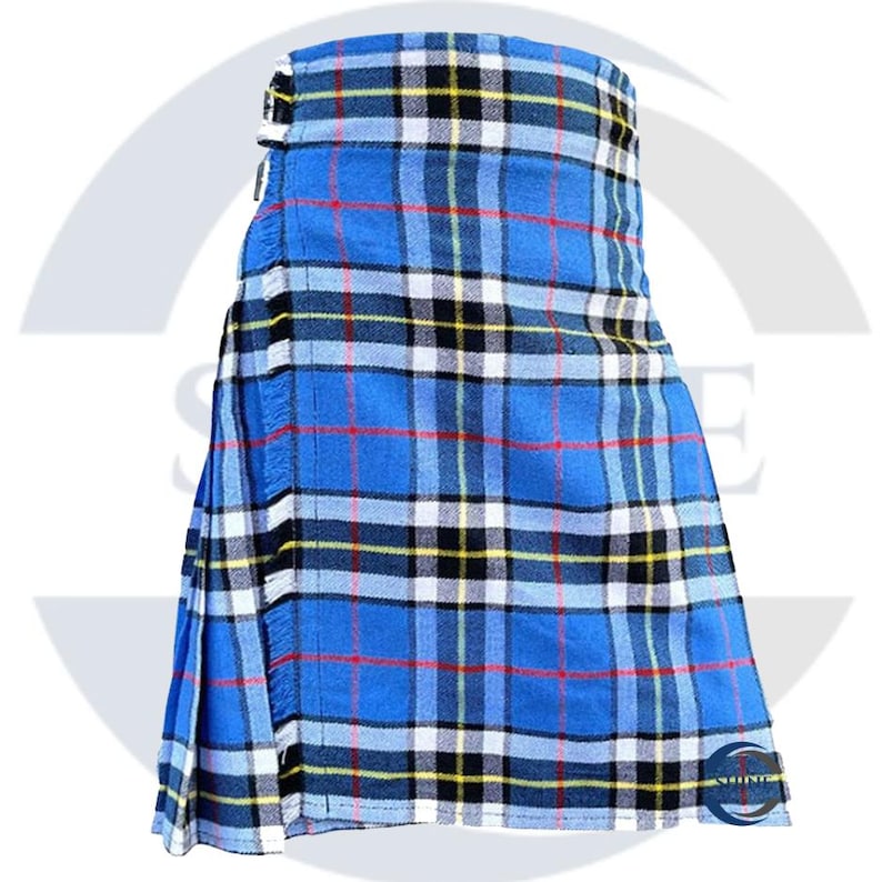 Handmade Thompson Blue Tartan Kilt: Traditional Scottish Highland ...