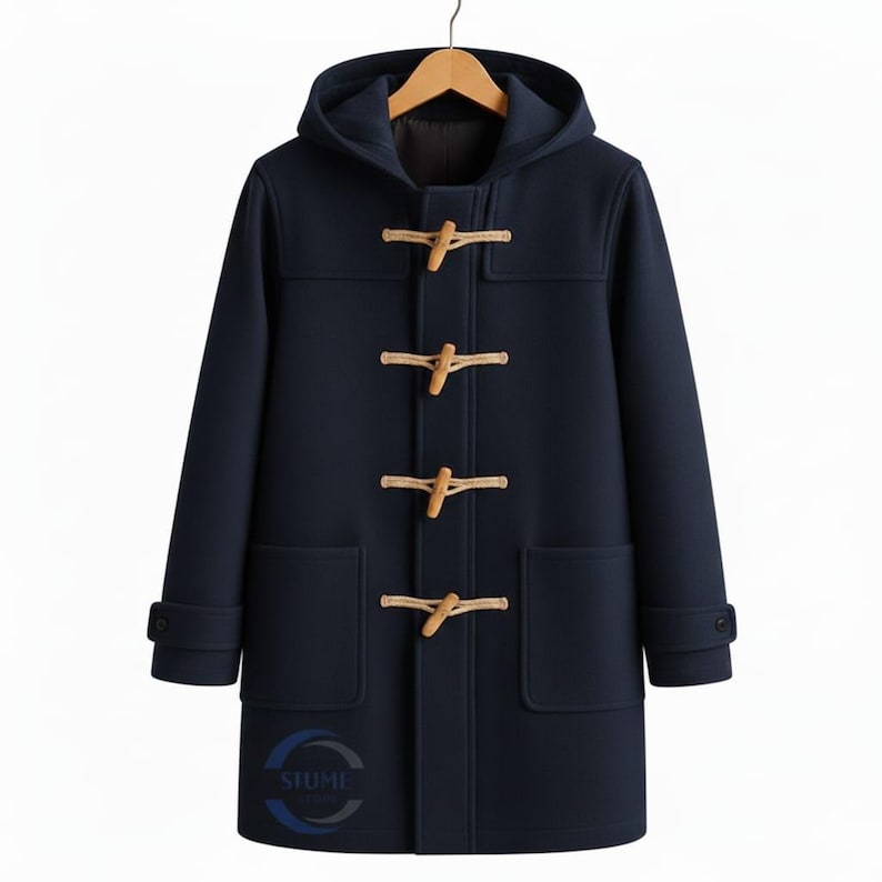 Unisex Duffle Toggle Coat | Handmade Wool Winter Hooded Coat | Custom ...