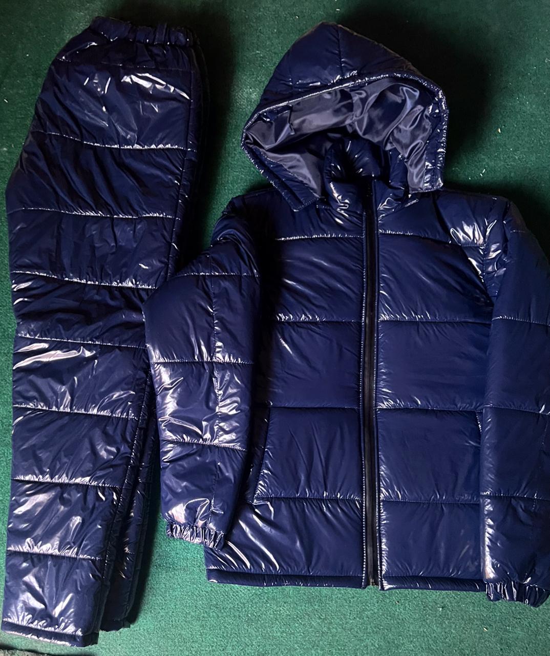 Men and Women Shiny Puffer Suit Set | Glossy Winter Jacket & Pants - Etsy
