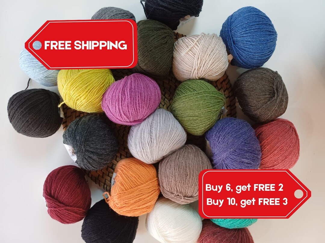 Organic Merino Yarn Soft Baby Wool Blend Eco Knitting Skein OEKO TEX ...