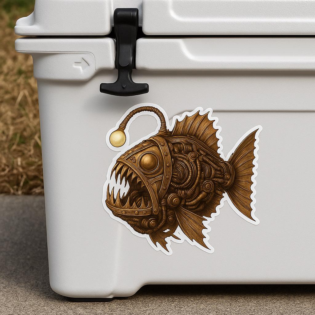 Mechanical Anglerfish Digital Art – Steampunk Deep Sea Monster ...