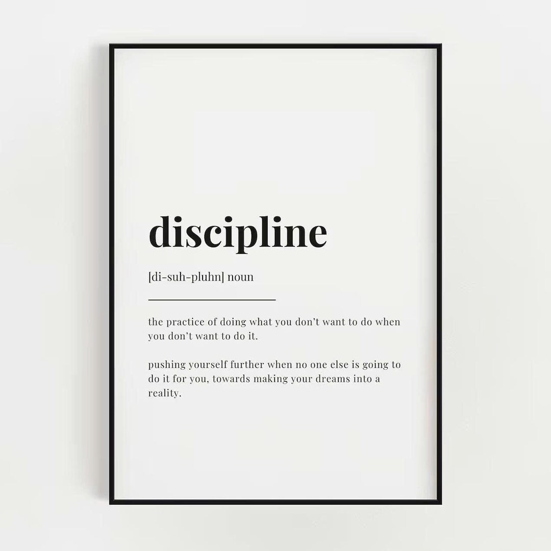 Discipline Definition Motivation Poster Home Decor Wall Art Hanging ...