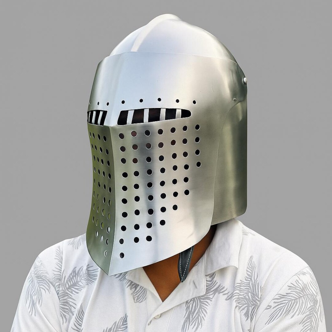 Medieval Barbute Bascinet Helmet | Handmade Steel Armor Helmet | LARP ...