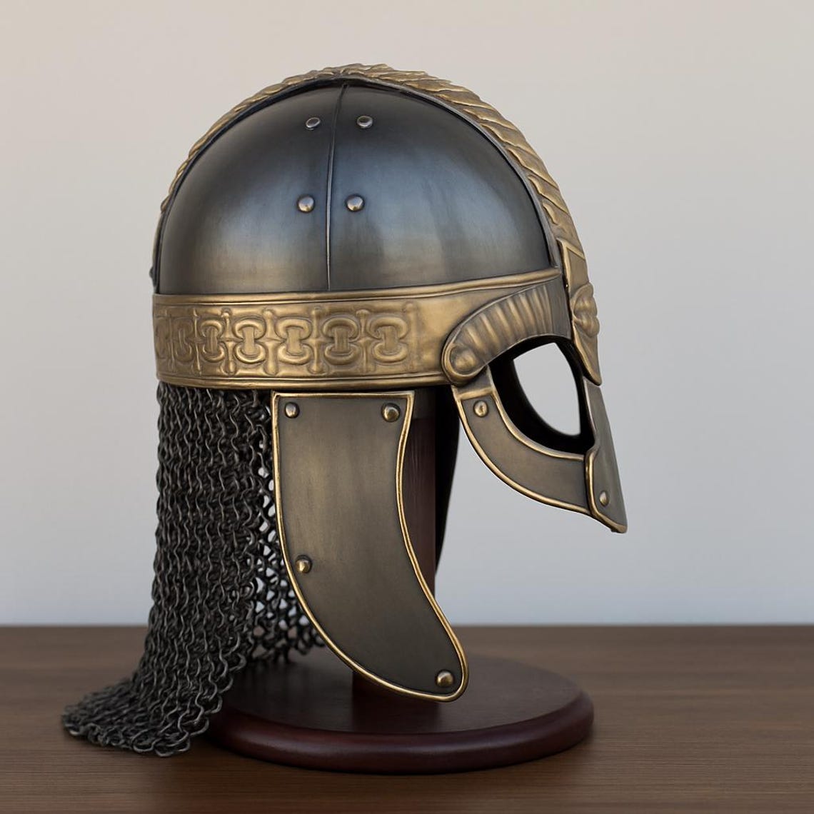 Viking Chainmail Helmet for Battle Armor - 18G Steel and Chainmail SCA ...