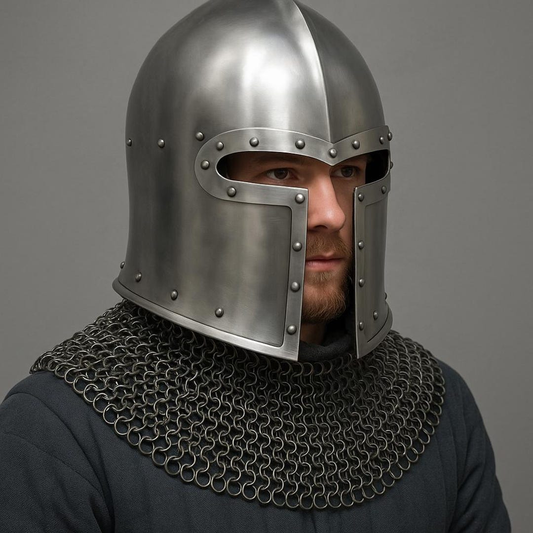 Medieval Italian Barbuta Helmet | 16G Authentic Steel Knight Armor ...