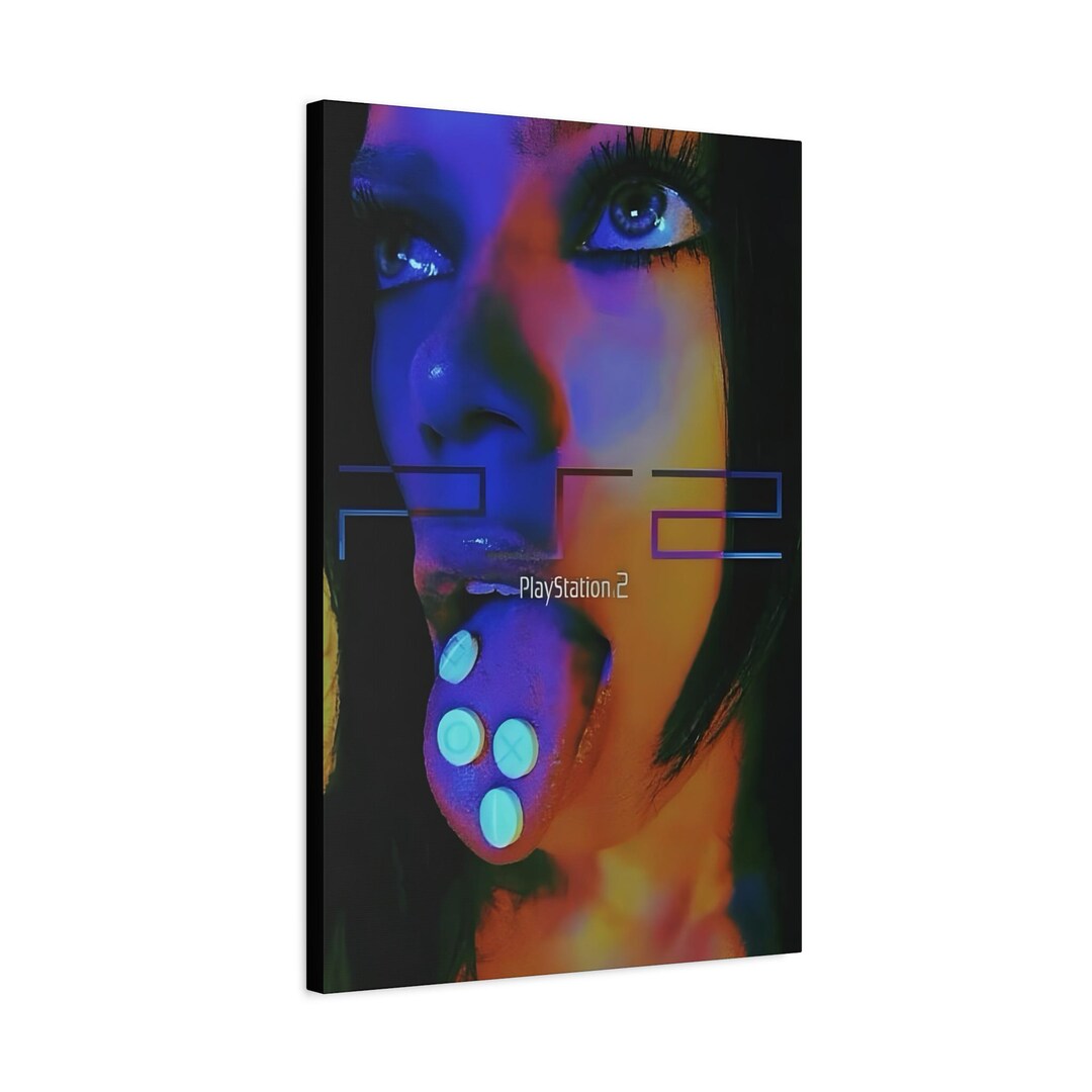 Playstation Wall Art - Vertical Black Canvas 1920x1080 - Gaming Room ...