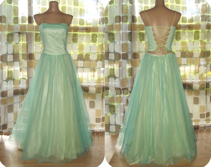 Vintage 90s Dress | 1990s Formal Gown | Tulle Fairy Princess Dress ...