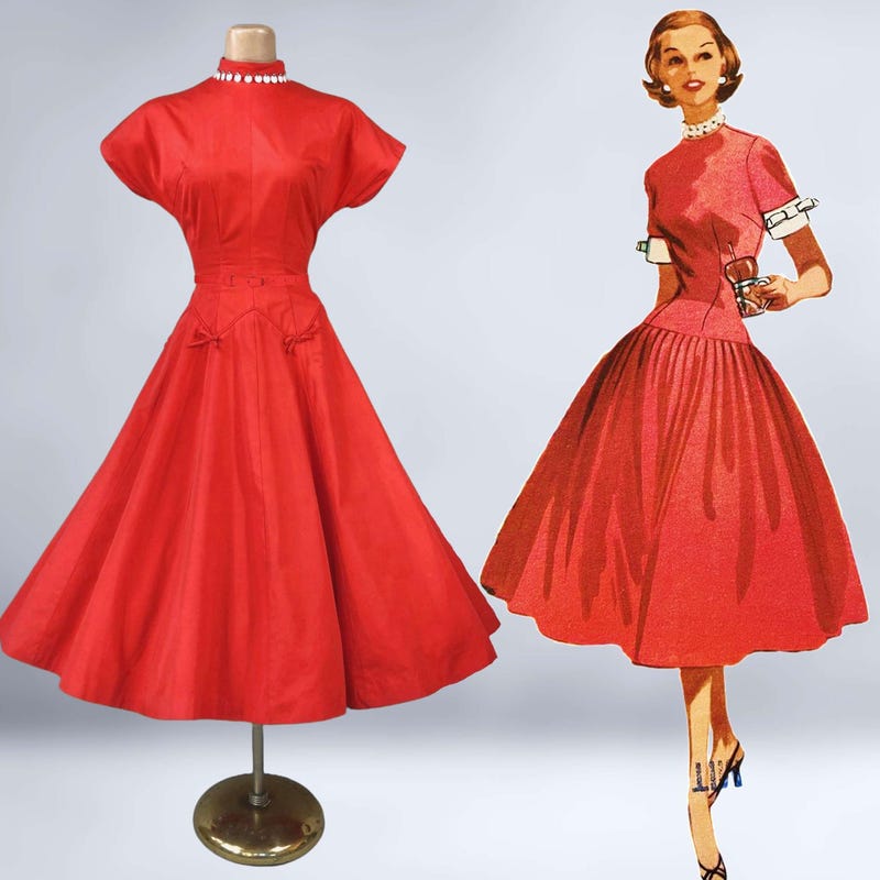 Vintage 50s Dress - Etsy