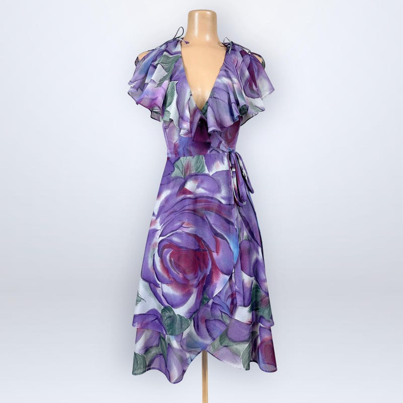 Floral Wrap Plunge Dress - Etsy