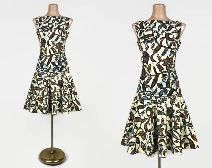 Vintage Early 60s Drop Waist Full Circle Mini Dress By Bobbie Brooks