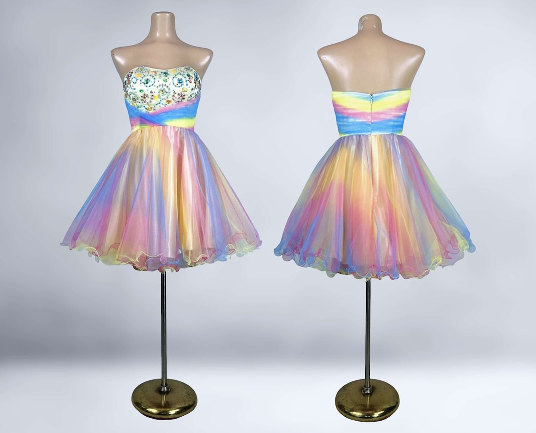 VINTAGE Y2K 00s Rainbow Candyland Tutu Party Dress by Cire Sz 6 2000s ...