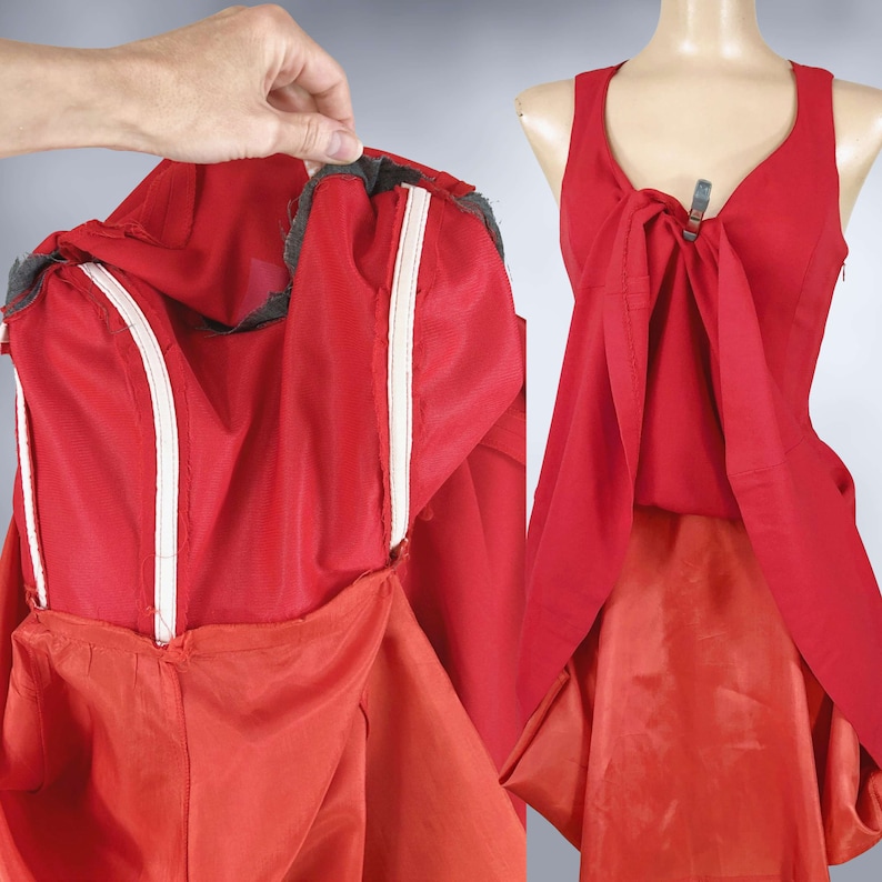 VINTAGE 80s Red Cage Back Mini Dress | St Gillian Valentine Party Look ...