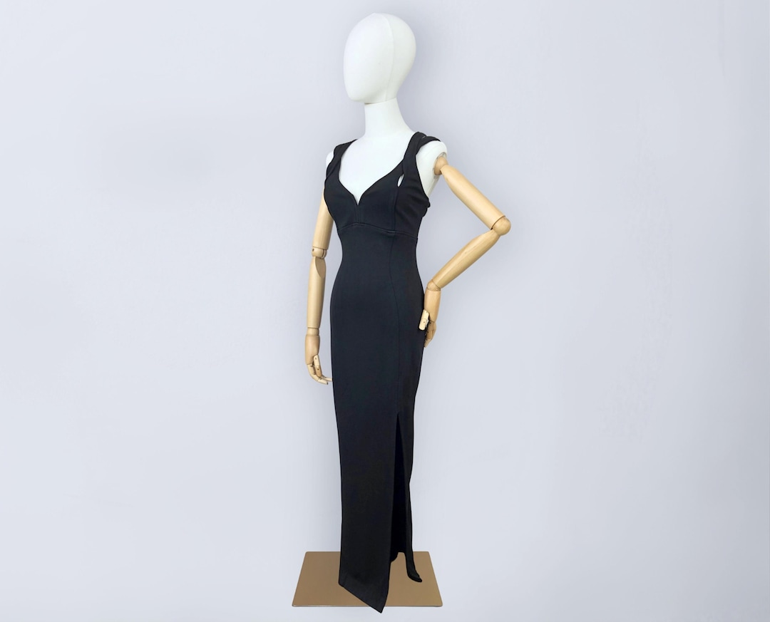 Vintage 80s Tadashi Cutout Cage Back Formal Dress | Gothic Bombshell ...