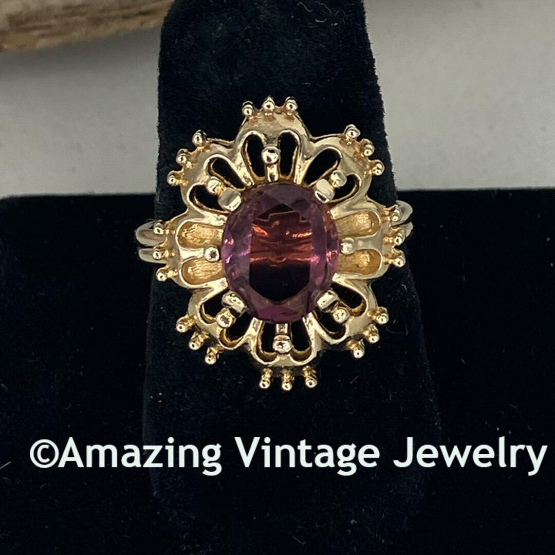 Sarah Coventry Purple Rhinestone Ring * Vintage Sarah Coventry Ring ...