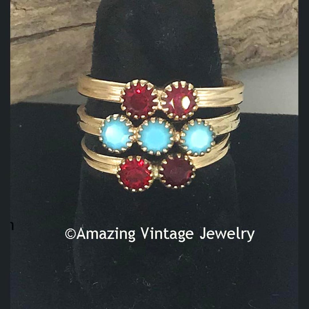 Sarah Coventry " TRI-LITES " Ring Set From 1972 * Sarah Coventry Ring ...