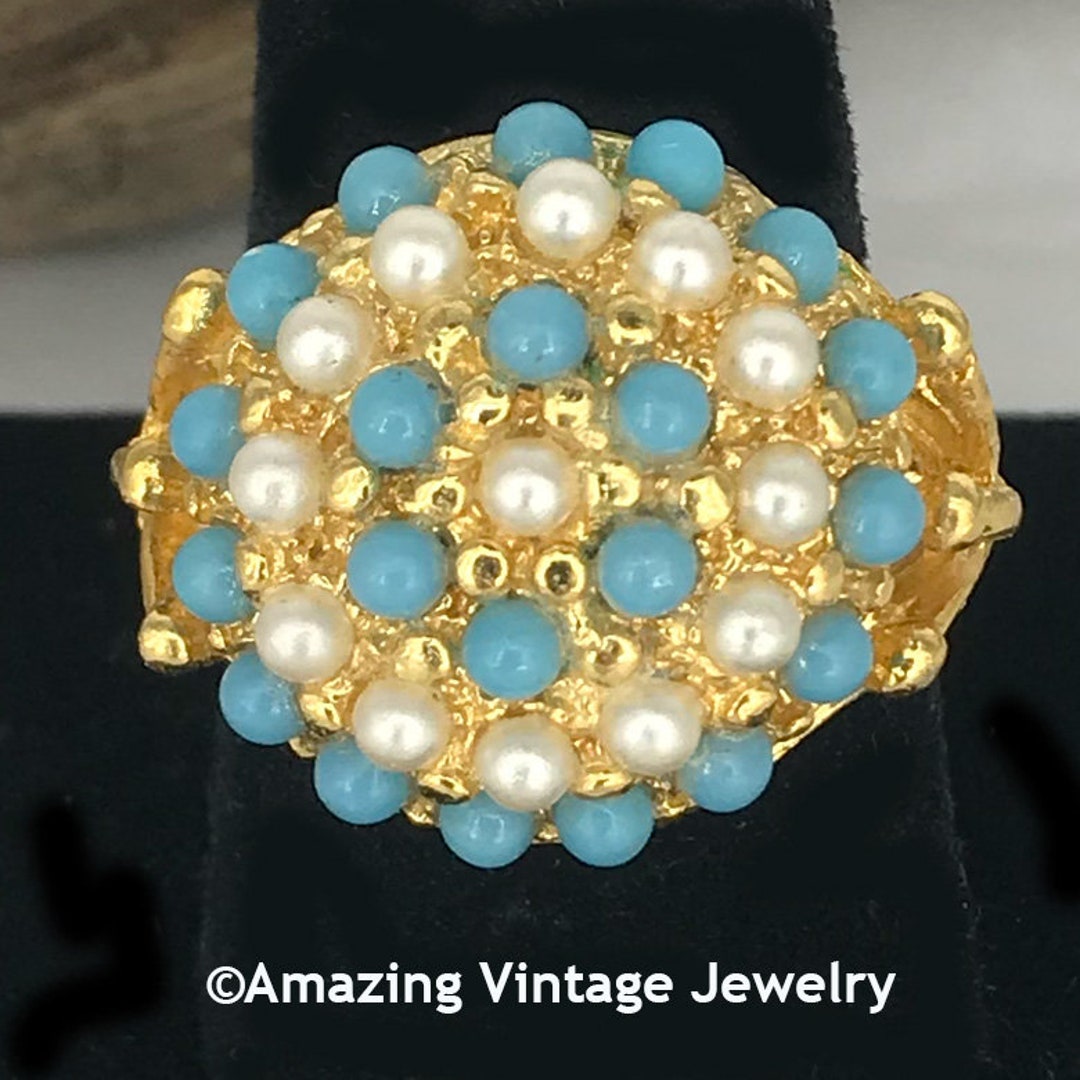 Sarah Coventry OCEAN STAR Ring From 1968 * Sarah Coventry Turquoise and ...