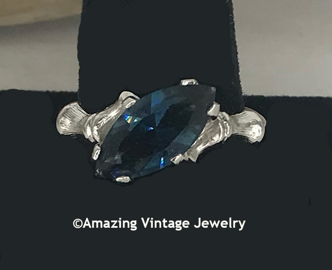 Sarah Coventry NEPTUNE Ring From 1975 * Sarah Coventry Blue Rhinestone ...