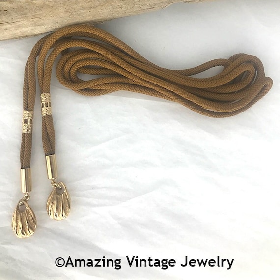 Sarah Coventry CORD BELT from 1979 * Vintage Brown be… - Gem