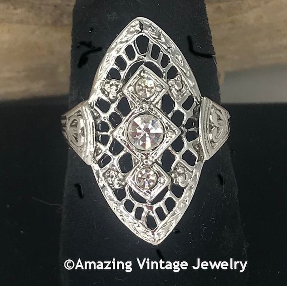 Vintage Sarah Coventry MASQUERADE Ring from 1983 * Si… - Gem