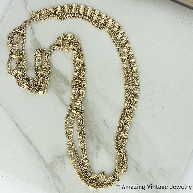 Sarah Coventry FOUR DIMENSIONS Necklace Set From 1974 * Vintage Gold ...
