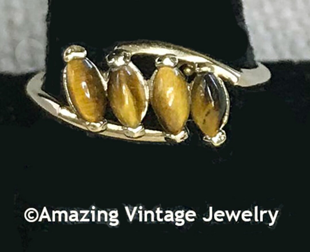 SARAH COVENTRY " THERESA " Hostess Ring 1979 * Sarah Coventry Tiger Eye ...