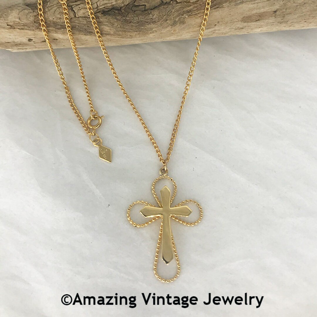 Sarah Coventry SERENITY CROSS Necklace From 1978 * Sarah Coventry Cross ...